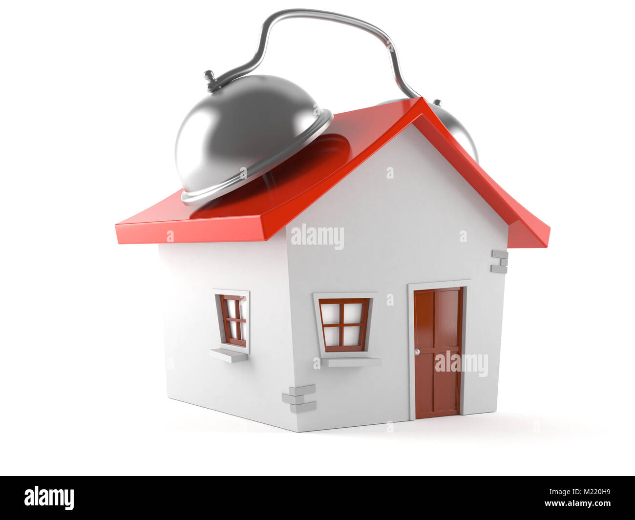 House alarm clock isolated on white background Stock Photo - Alamy