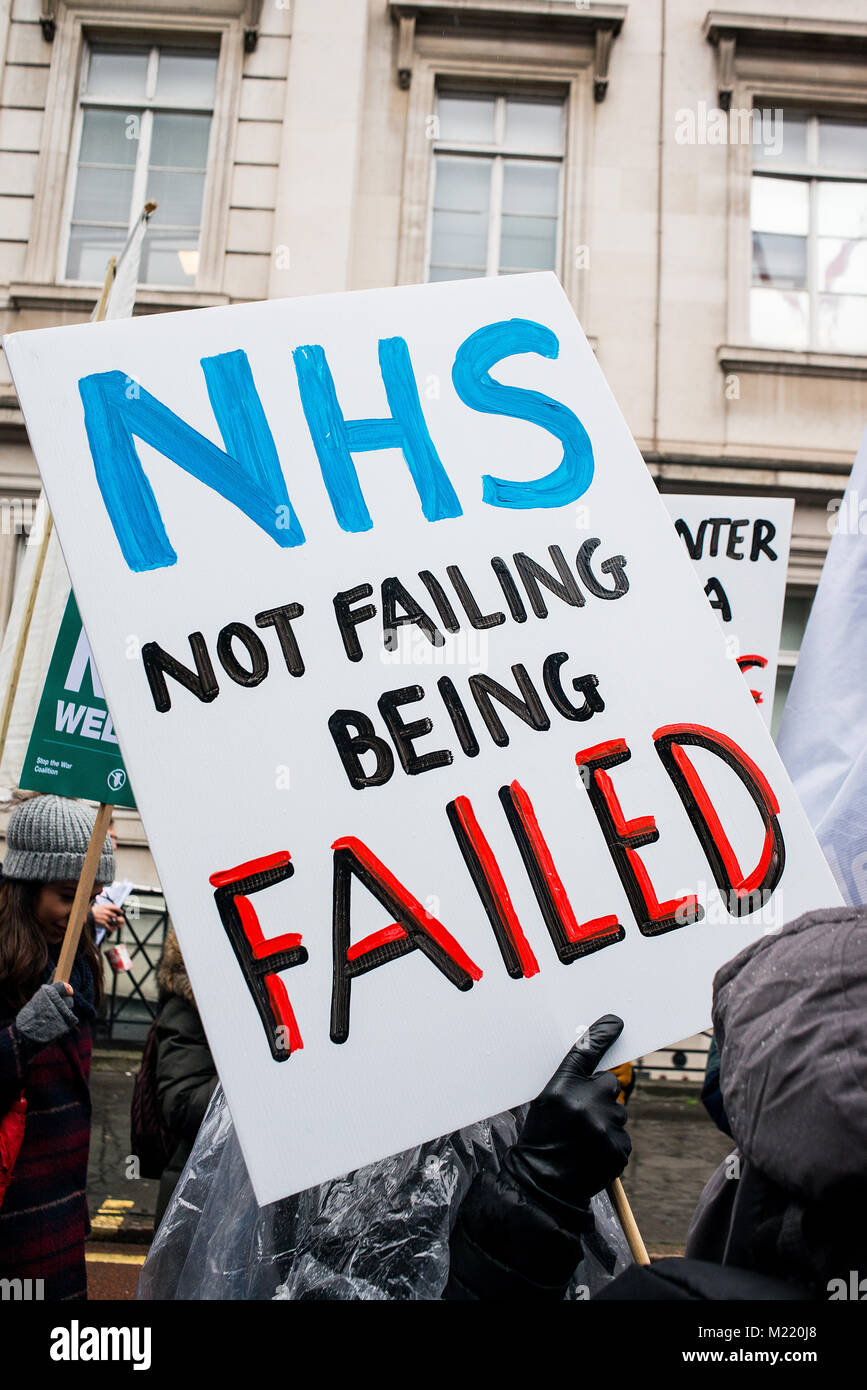Thousands gathered with placards for the NHS In Crisis demonstration ...