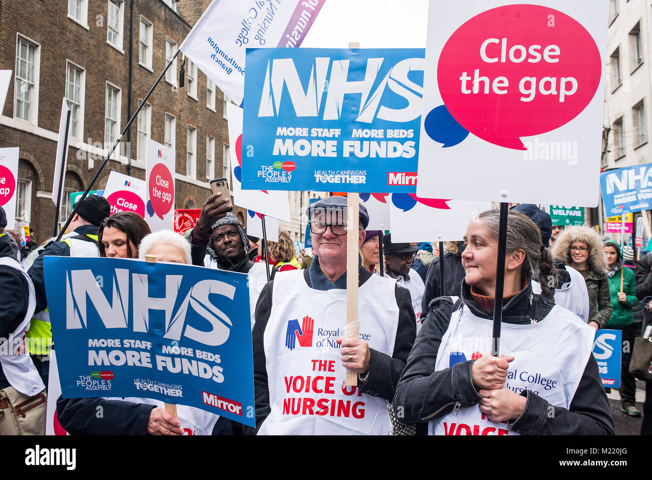 Thousands gathered with placards for the NHS In Crisis demonstration ...