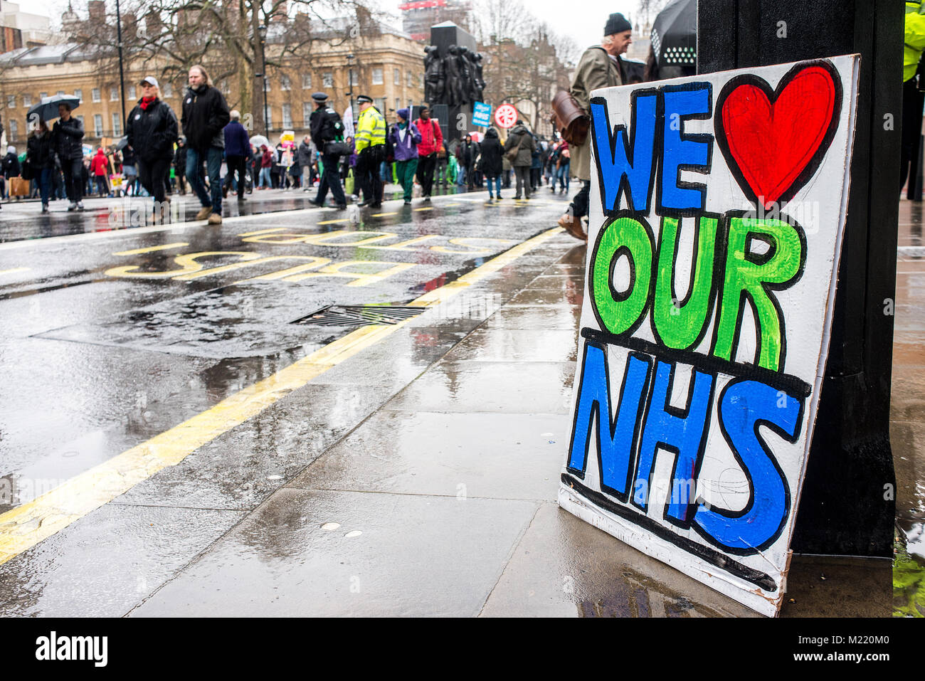 Thousands gathered with placards for the NHS In Crisis demonstration ...