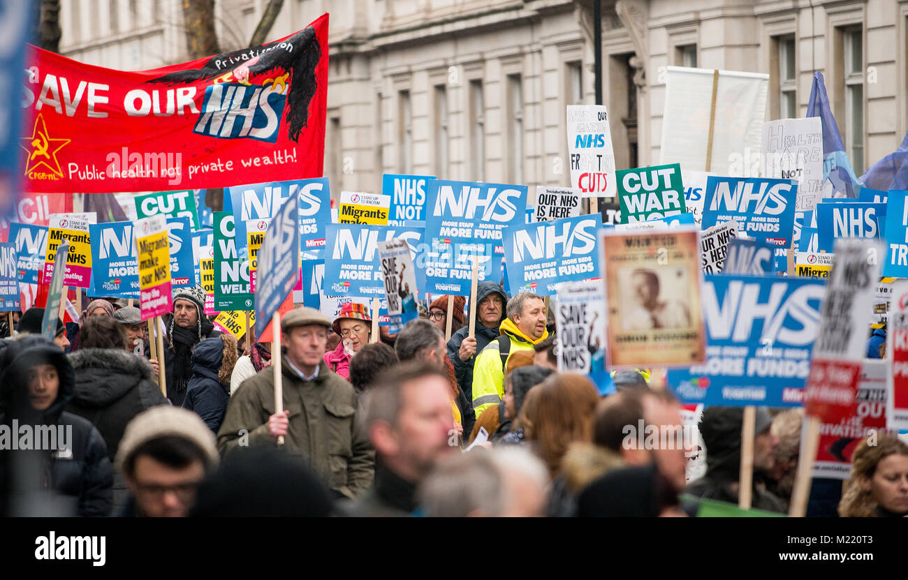 Thousands gathered with placards for the NHS In Crisis demonstration ...