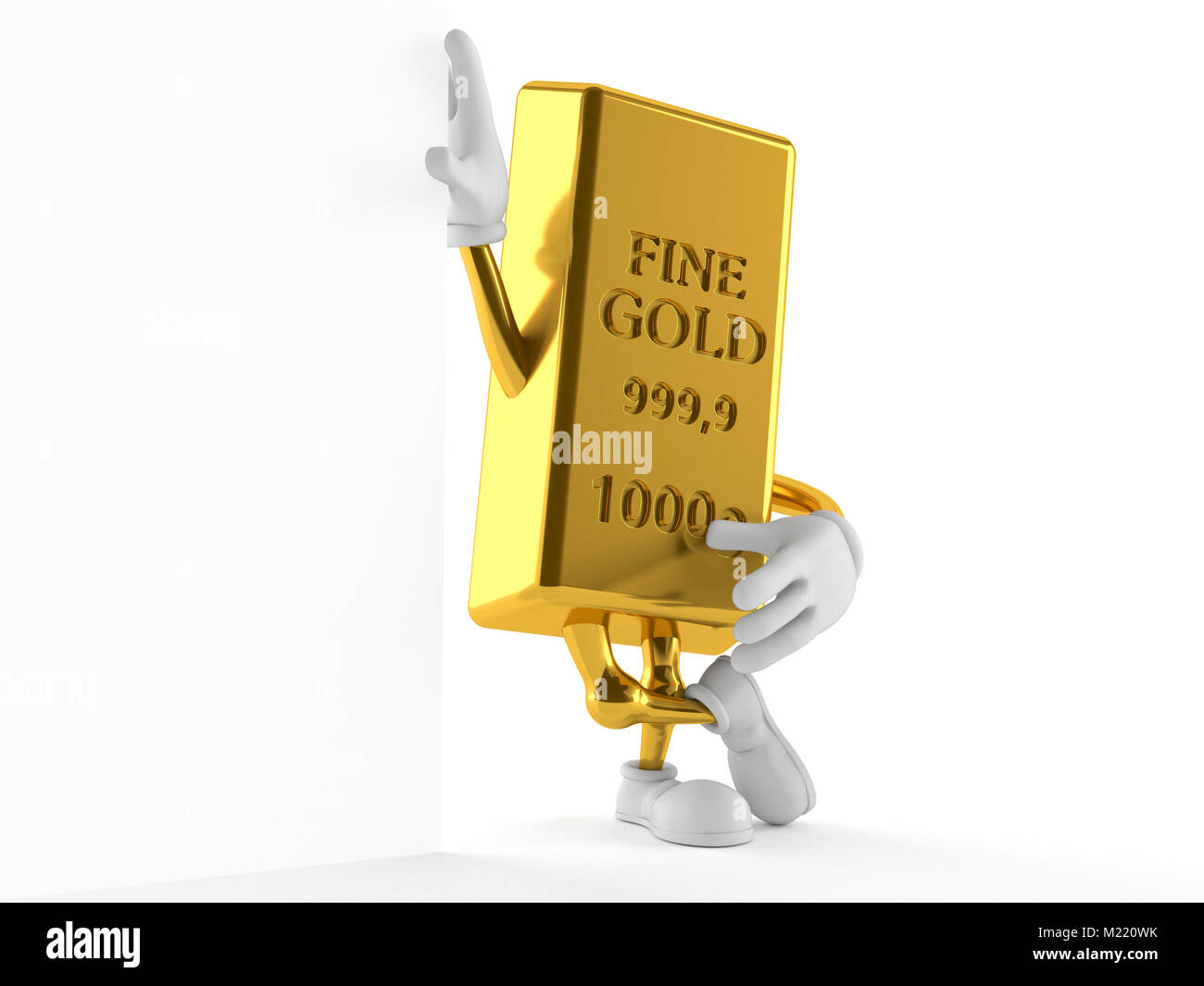 Gold character isolated on white background Stock Photo - Alamy