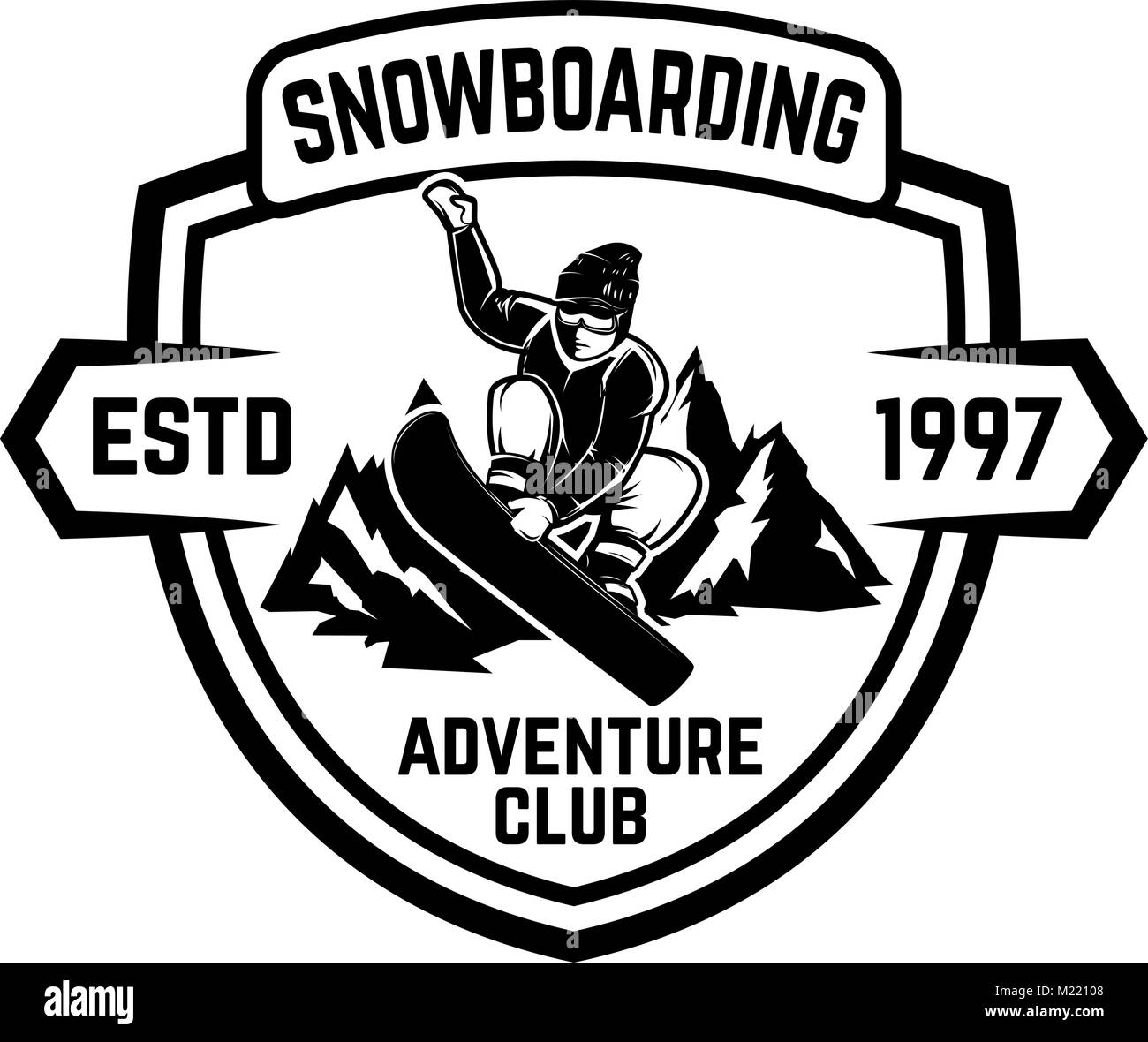 Snowboard jump freestyle Black and White Stock Photos & Images - Alamy