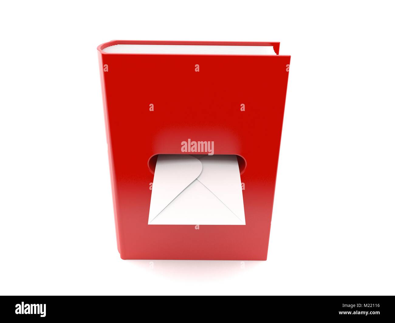 Book with envelope isolated on white background Stock Photo - Alamy