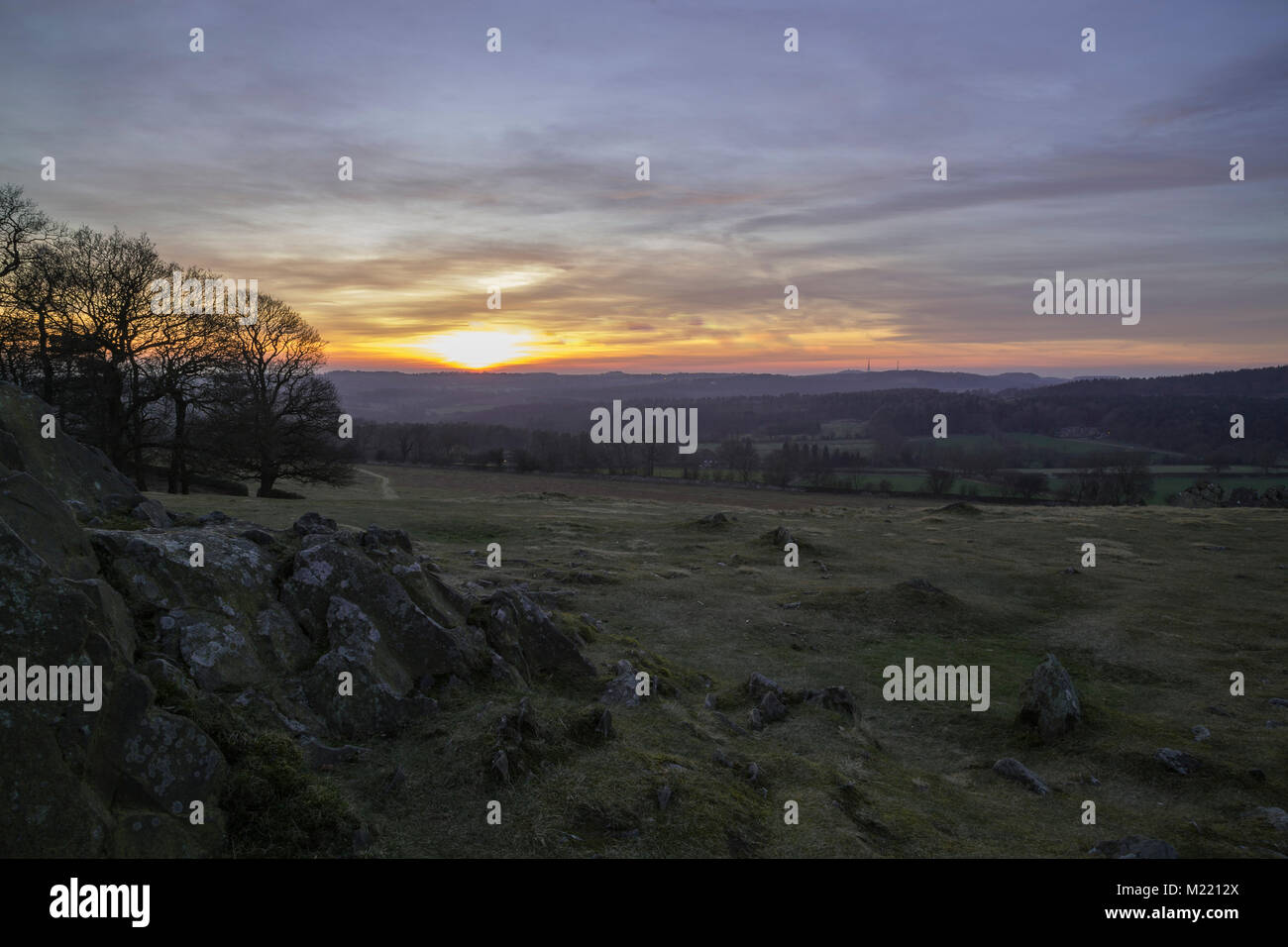 Beautiful sunset taken from Bradgate Park, Leicestershire, England ...