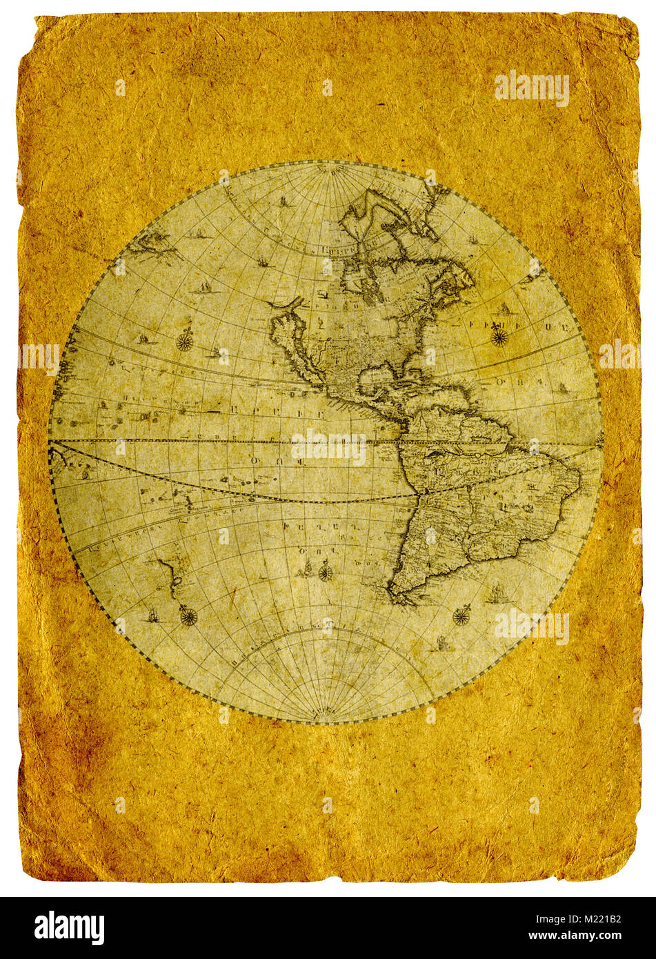 Old paper world map.North and South America Stock Photo - Alamy