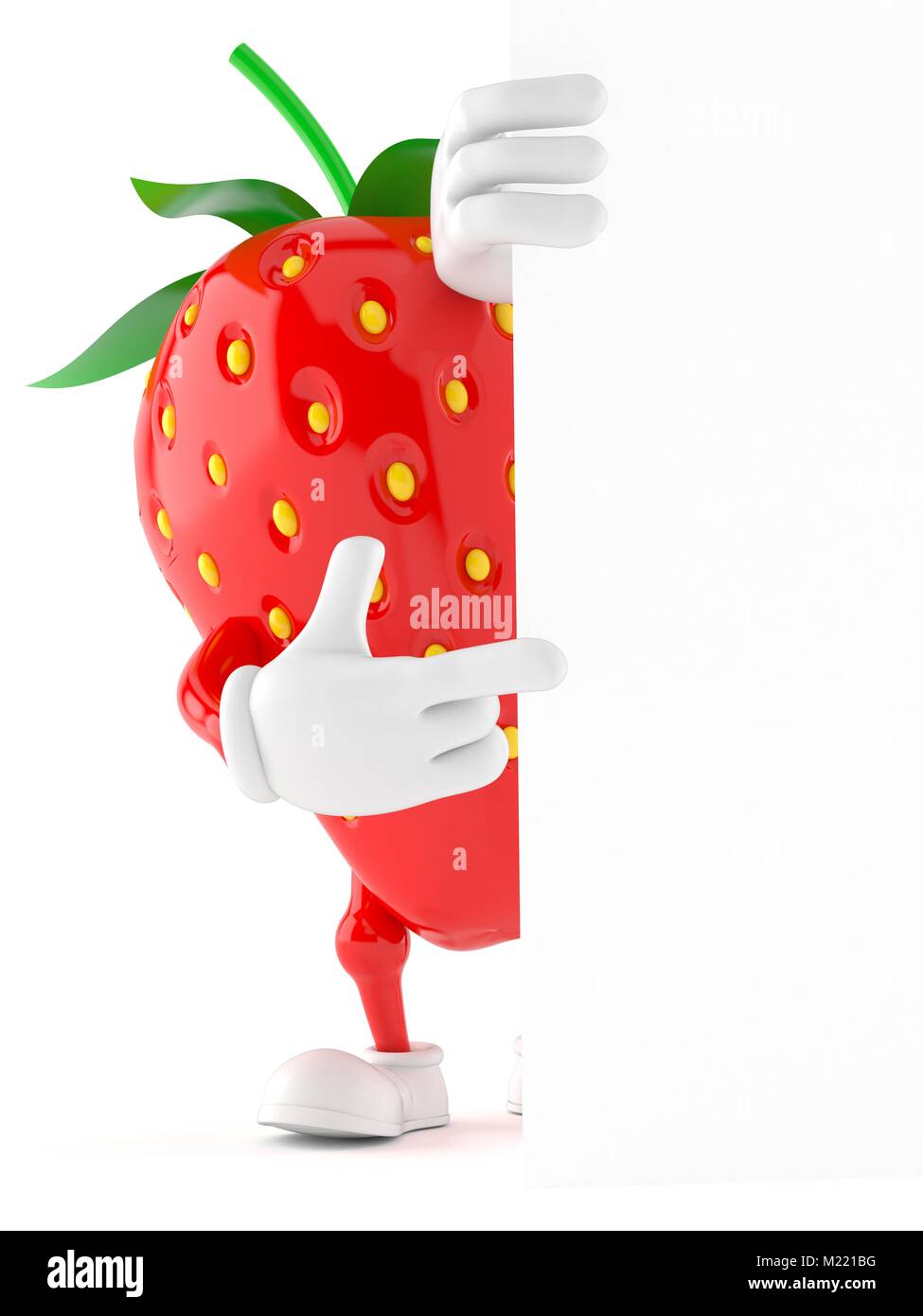 Strawberry character isolated on white background Stock Photo - Alamy