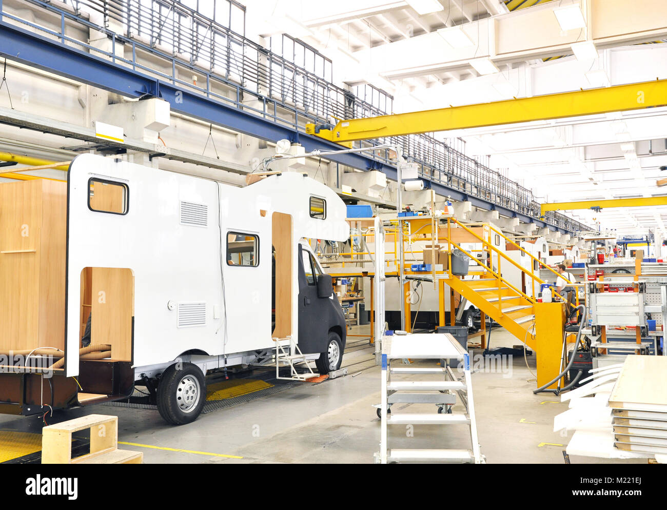 production of camper vans/ motorhomes/ caravans in a factory Stock ...
