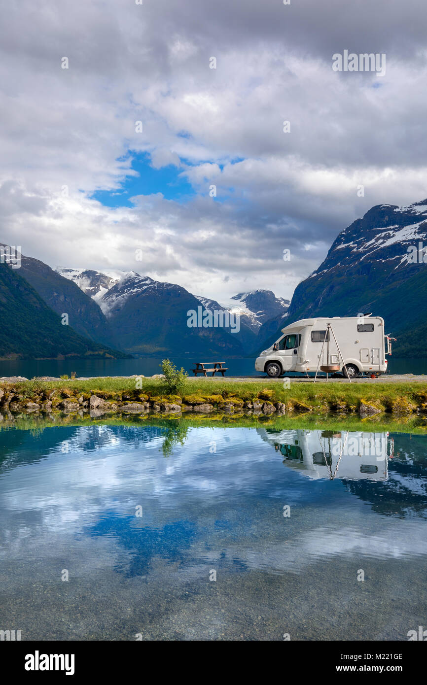 Family vacation travel RV, holiday trip in motorhome, Caravan car ...