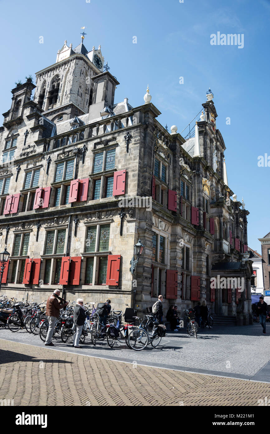 Delft City Hall on Market Square in Delft, Holland Stock Photo - Alamy