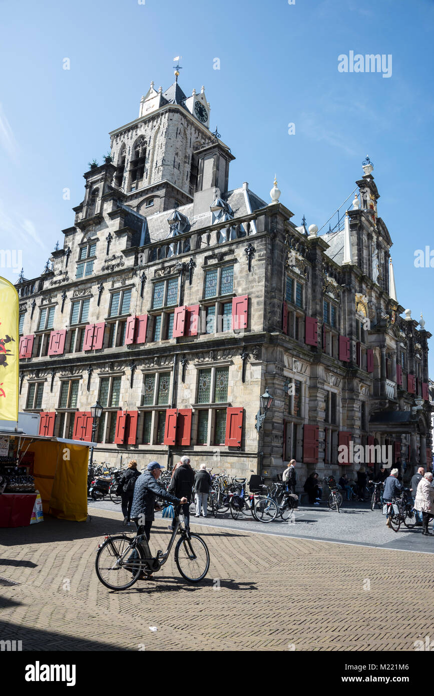 Delft City Hall on Market Square in Delft, Holland Stock Photo - Alamy