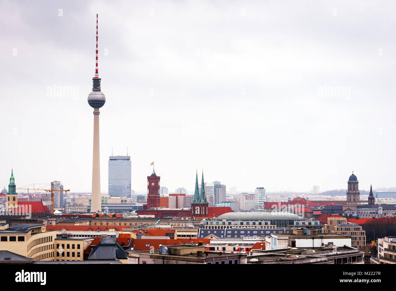 Aerial view of fernsehturm berlin and alexanderplatz hi-res stock photography and images - Alamy