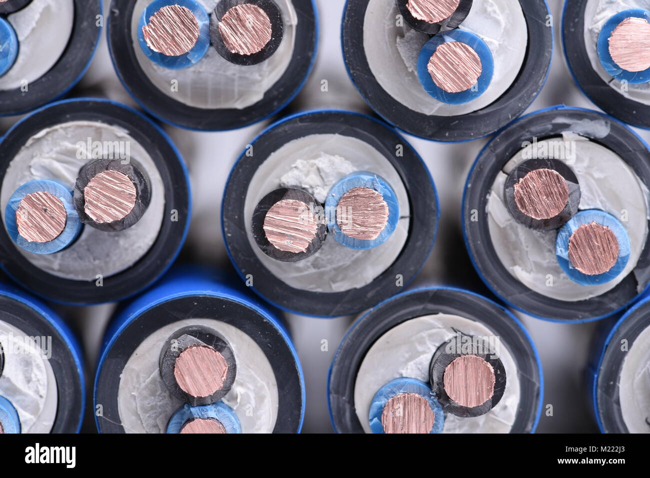 Copper electrical power cable close-up Stock Photo - Alamy