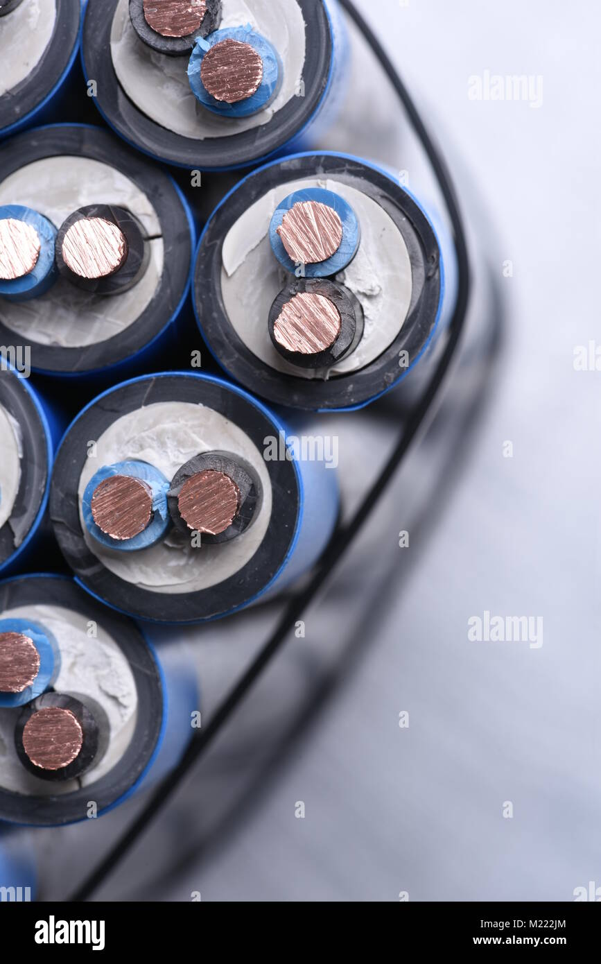Electrical power cable close-up Stock Photo - Alamy