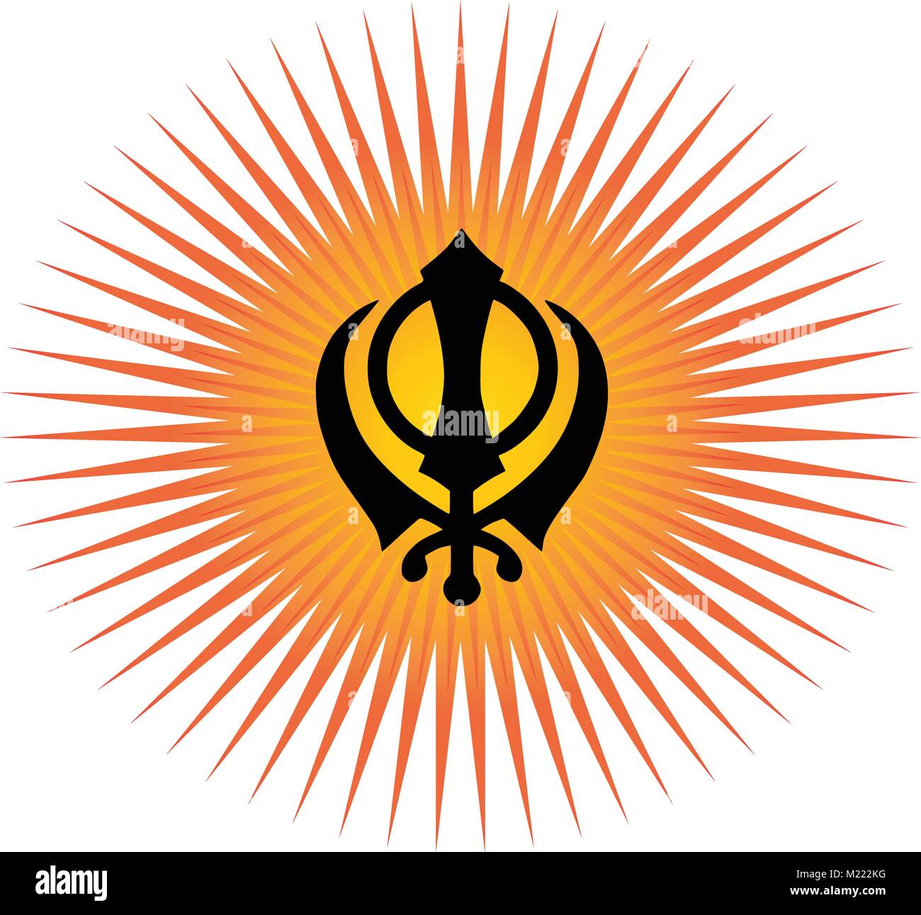 Khanda is the most significant symbol of Sikhism. Red and gold gradient ...