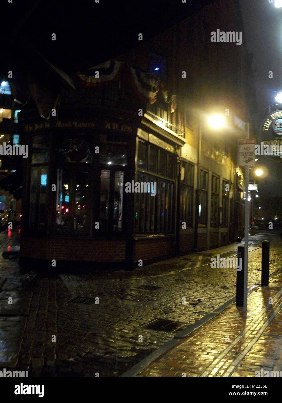 Rainy night street scene in hi-res stock photography and images - Alamy