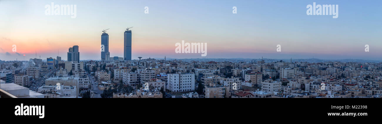 panoramic view Amman city - Jordan Gate towers beautiful sky winter ...