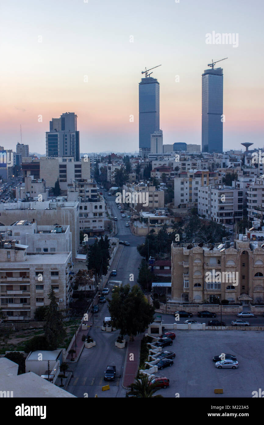 Amman city - Jordan Gate towers beautiful sky winter Stock Photo - Alamy