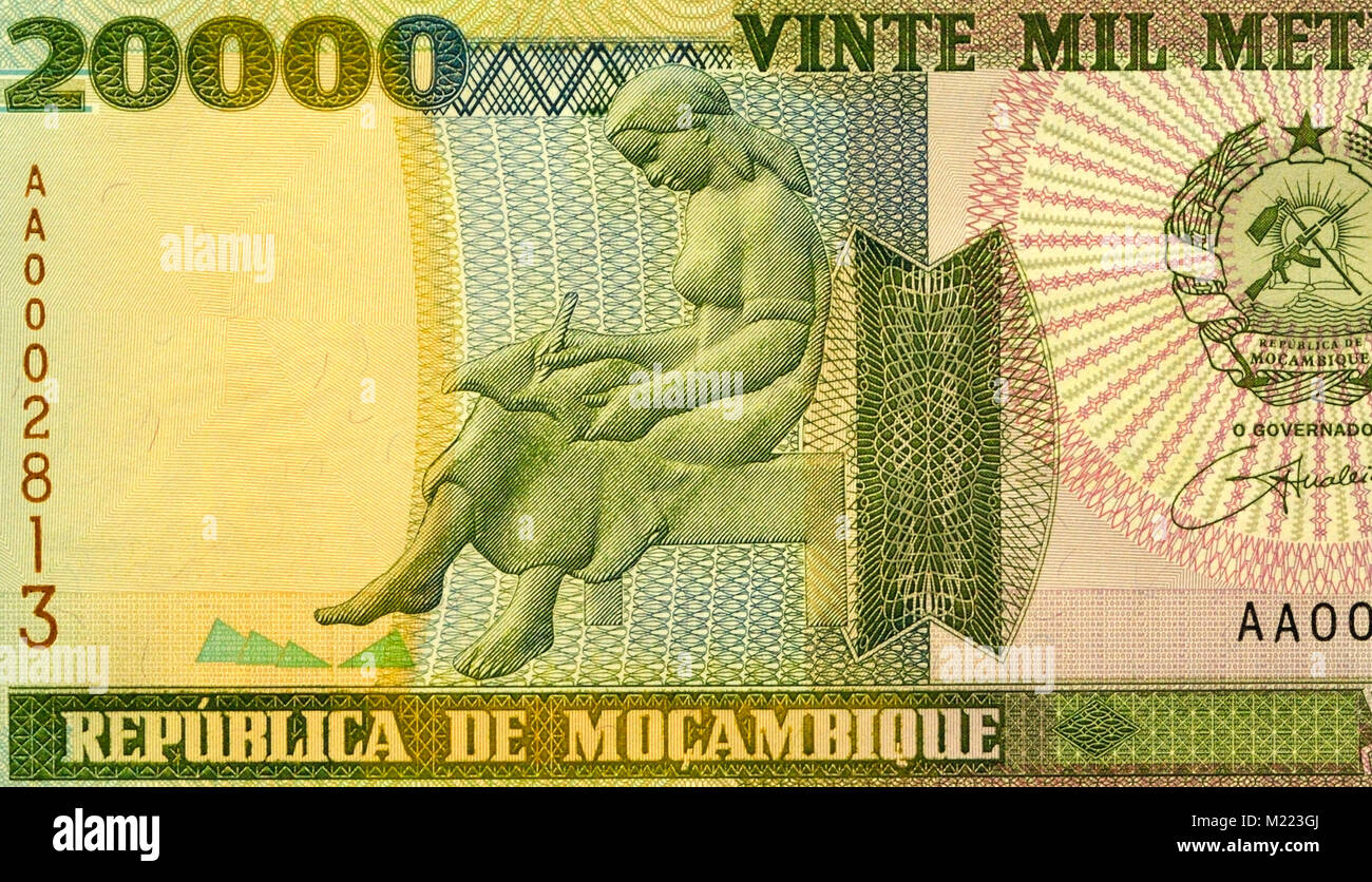 Mozambique 20,000 Twenty Thousand Meticals Bank Notes Stock Photo - Alamy