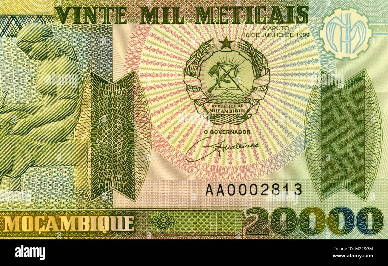 Mozambique 20,000 Twenty Thousand Meticals Bank Notes Stock Photo - Alamy