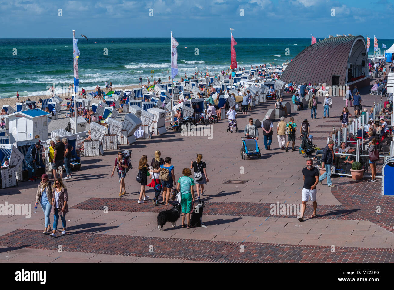 Promenade along the seaside, Westerland, island of Sylt, North Sea ...