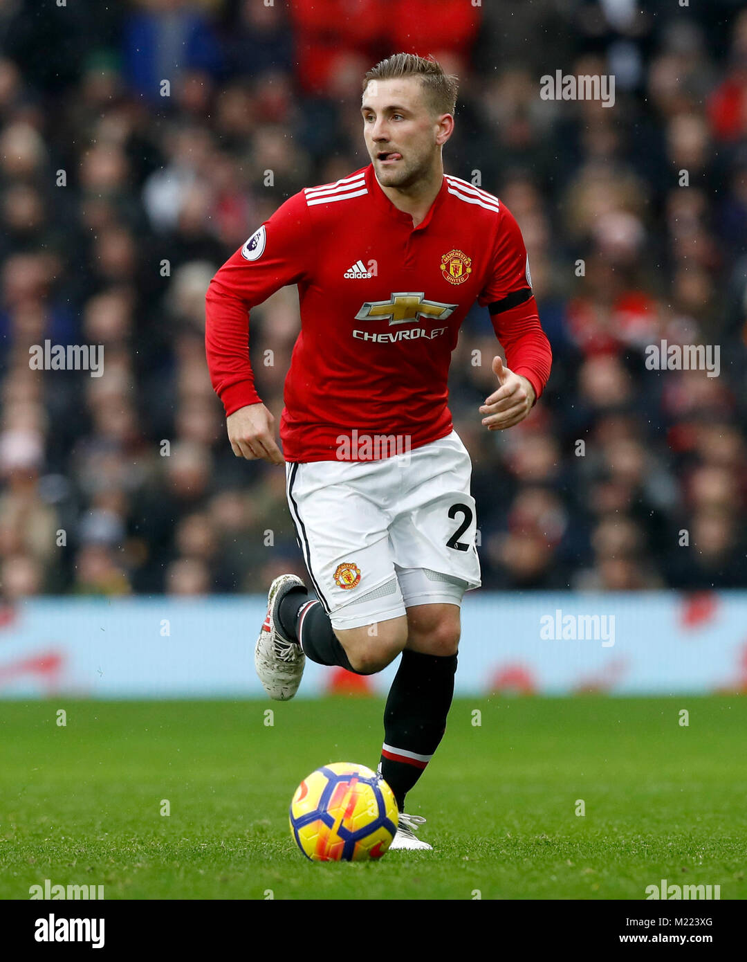 Manchester United's Luke Shaw during the Premier League match at Old ...