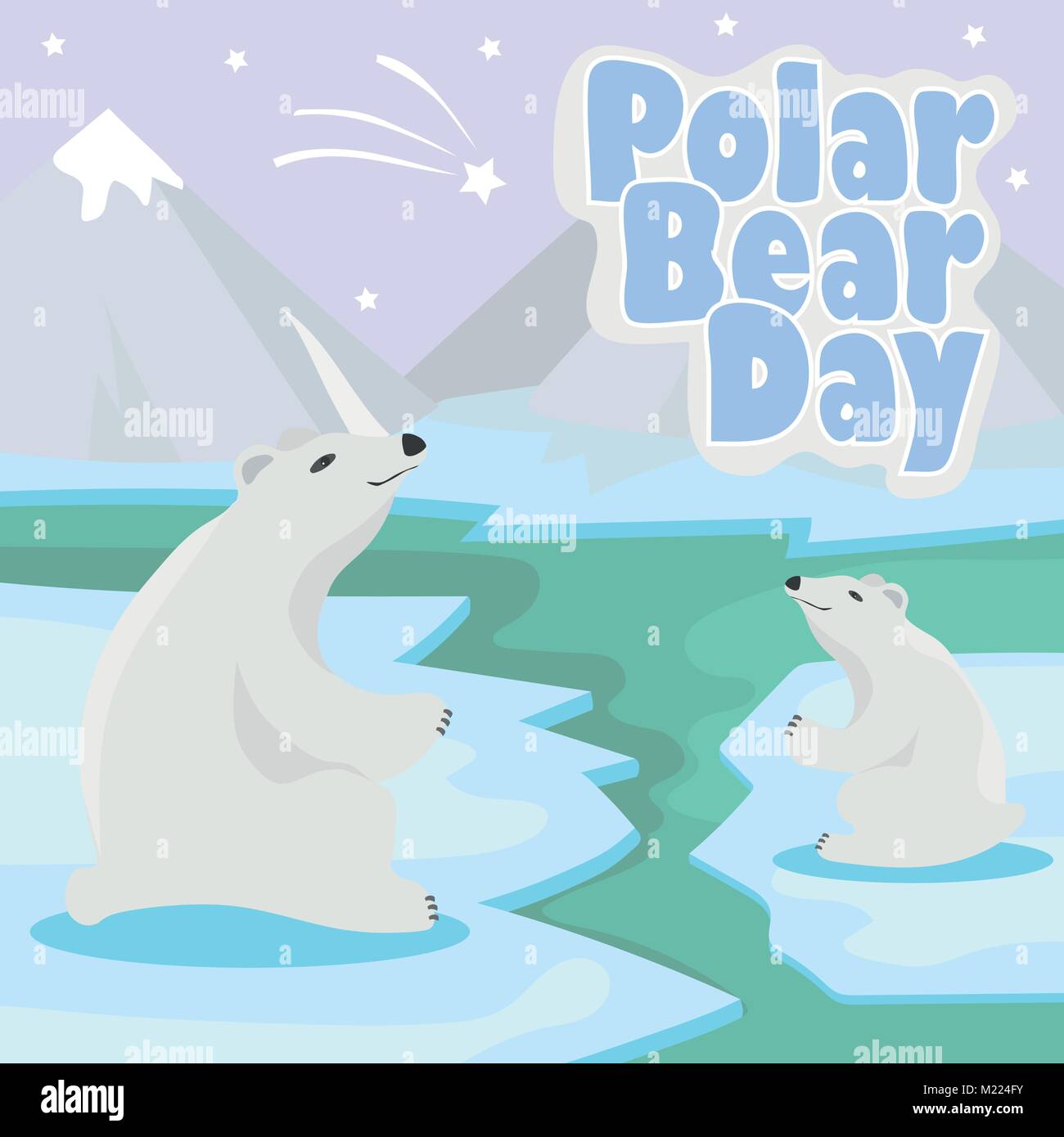 International Polar Bear Day poster. Illustration of cute Polar Bears Stock Vector Image & Art ...