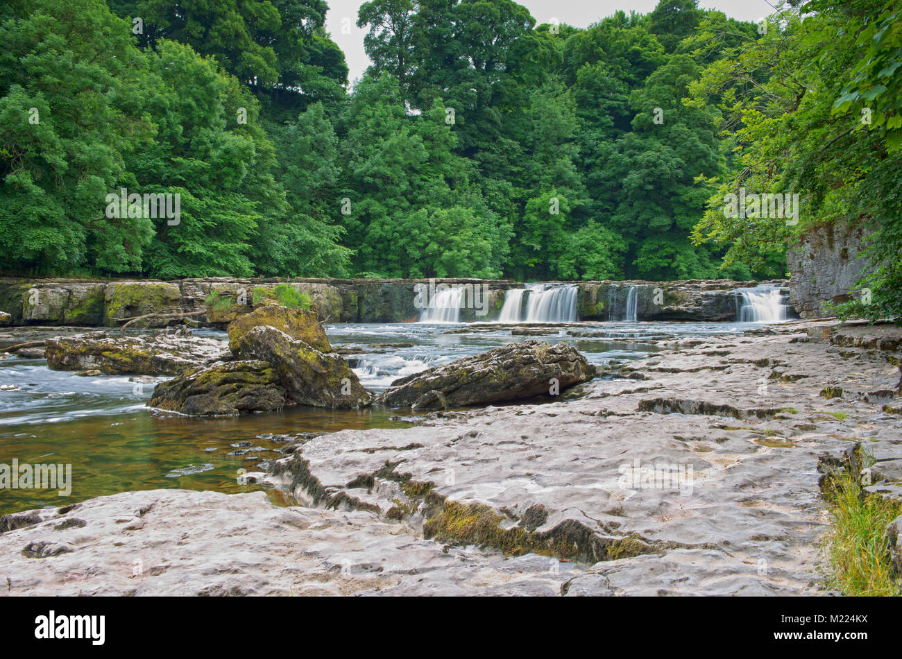 River Ure at Upper Aysgarth Falls in the Yorkshire Dales National Park ...