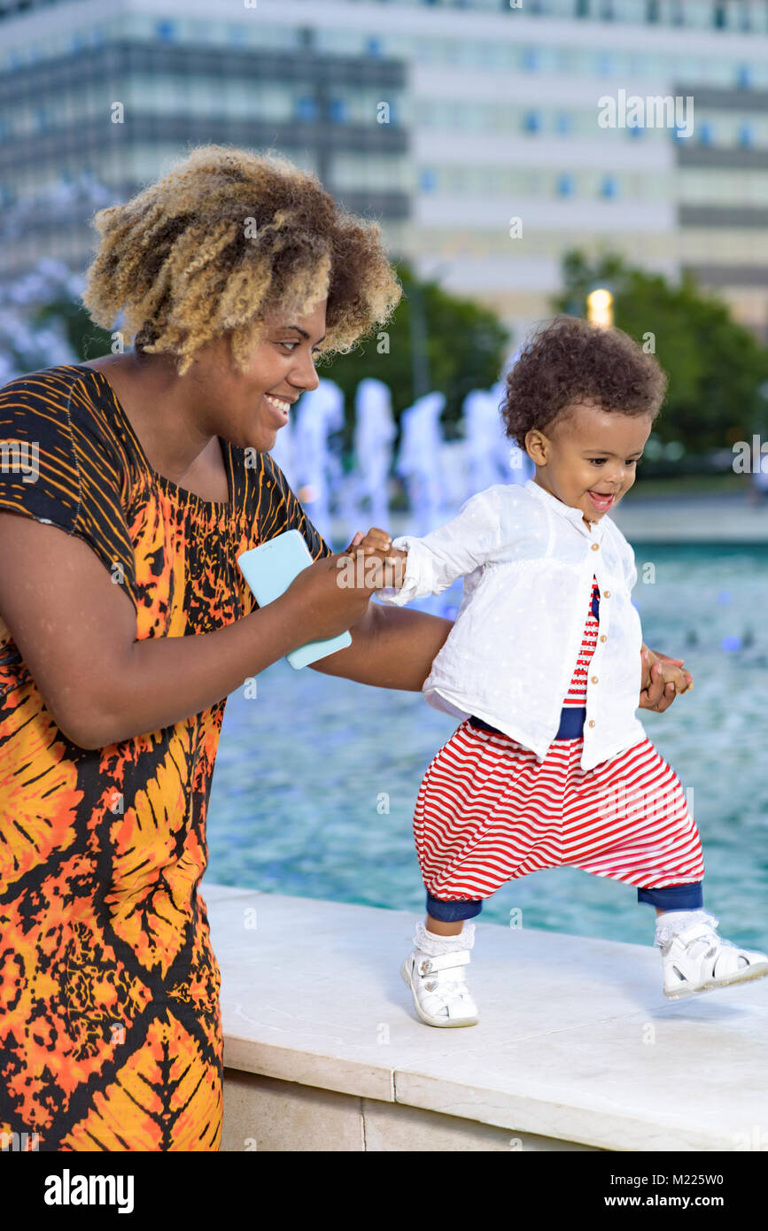First steps black baby hi-res stock photography and images - Alamy