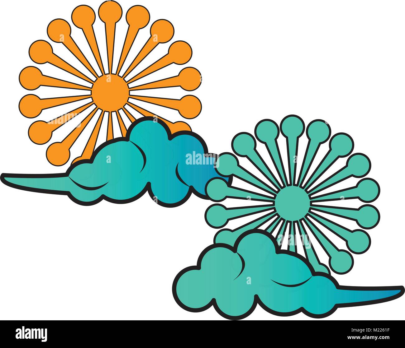 Pair of clouds with flowers Stock Vector Image & Art - Alamy