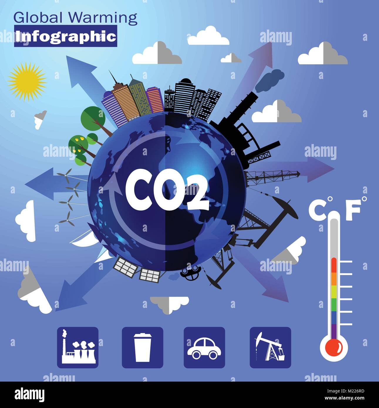 Global warming infographic vector Stock Vector Image & Art - Alamy