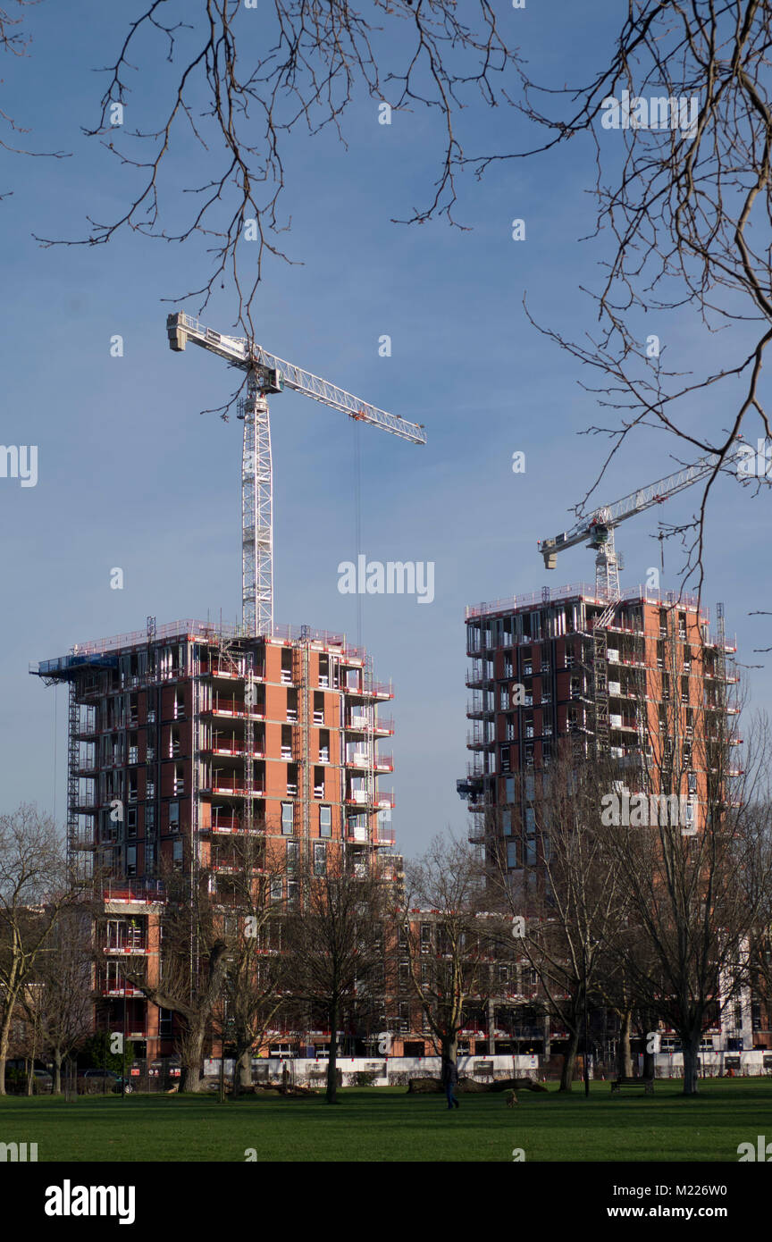 New building of social council housing mixed with private apartments in ...