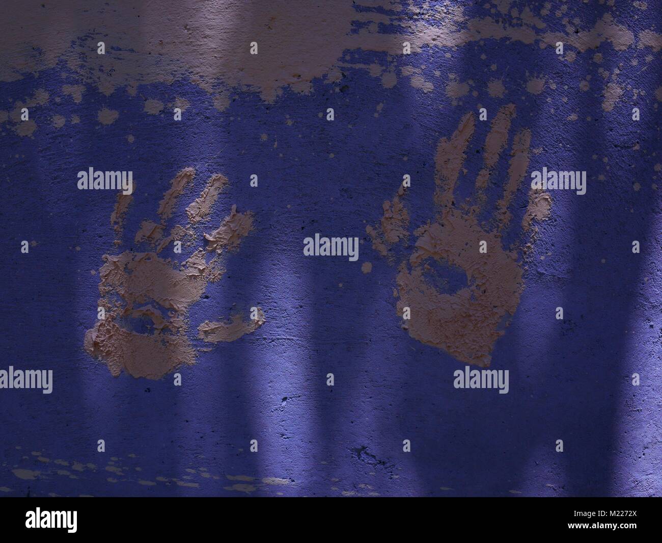 Hand print on the wall Stock Photo - Alamy