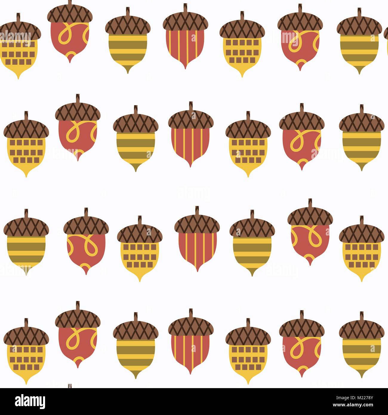 Acorn seamless pattern. It is located in swatch menu, vector image ...