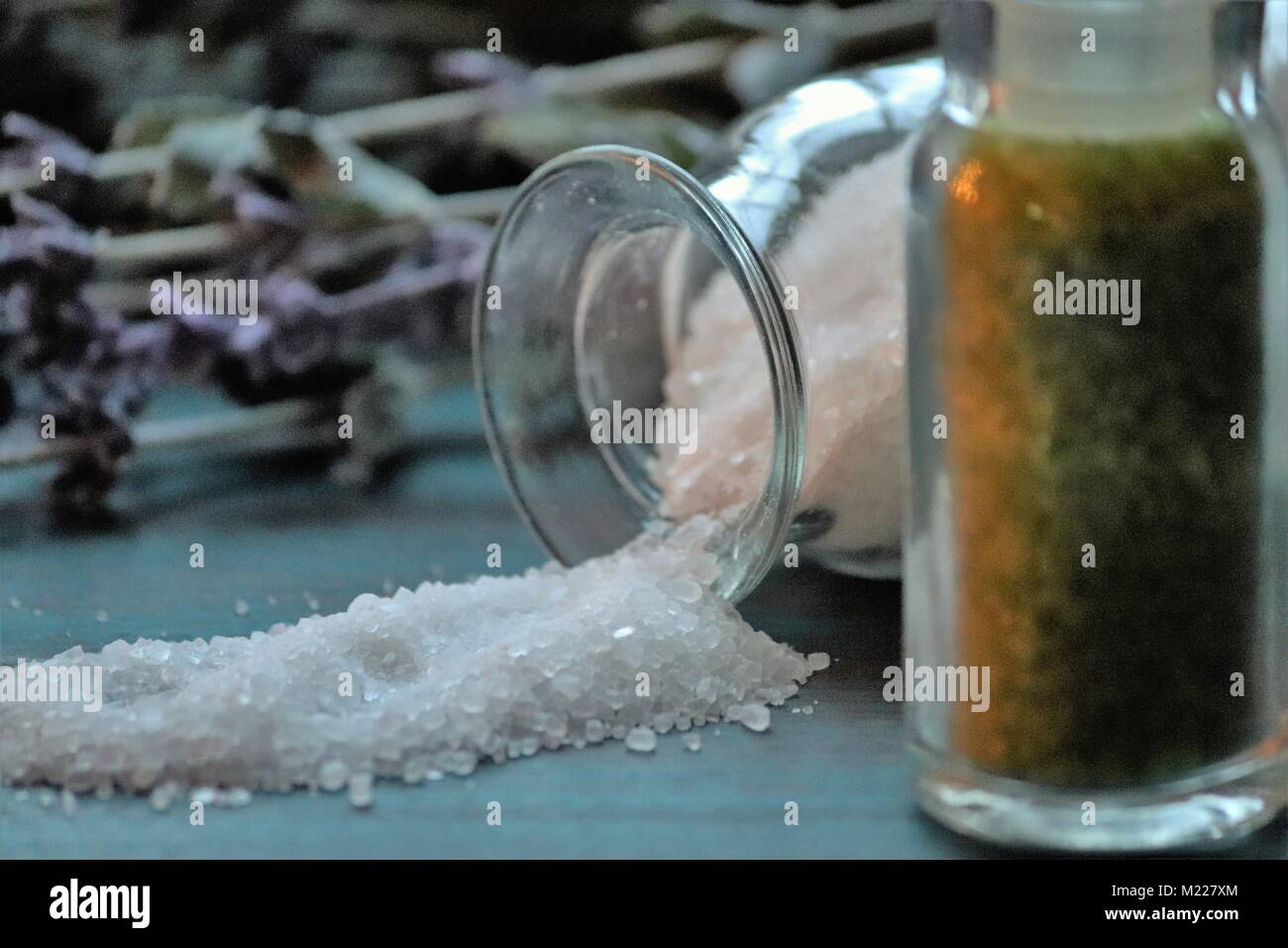 Sea Salt in glass bottle Stock Photo - Alamy