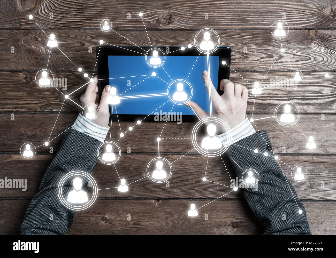 Concept of social communication and networking with social connection ...