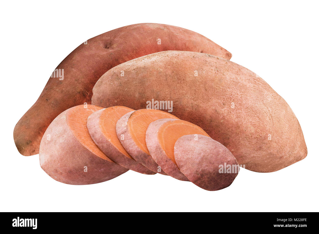Sweet pink potato isolated on white background with clipping path Stock ...