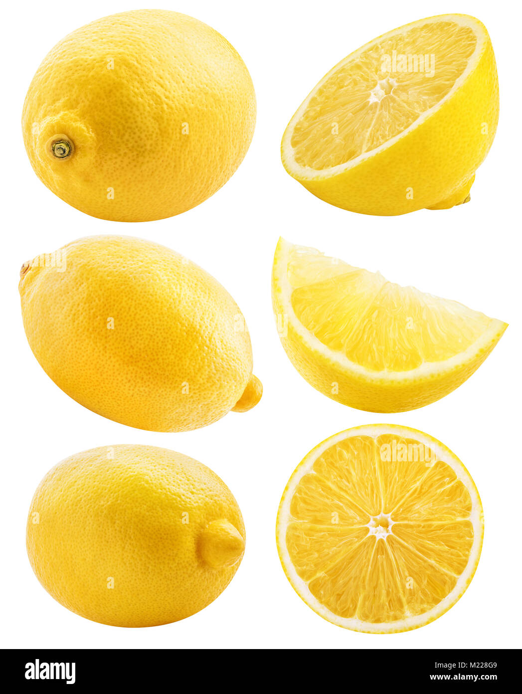 Collection of lemon fruits isolated on white with clipping path Stock ...