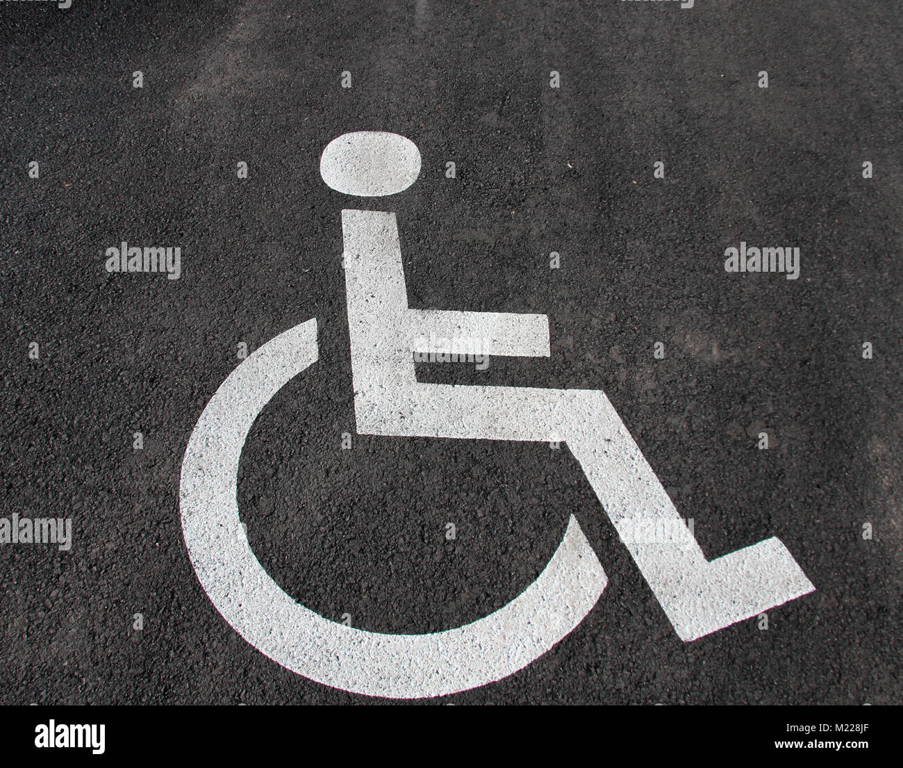 Handicap icon. Parking lot with handicap sign and symbol. Empty ...