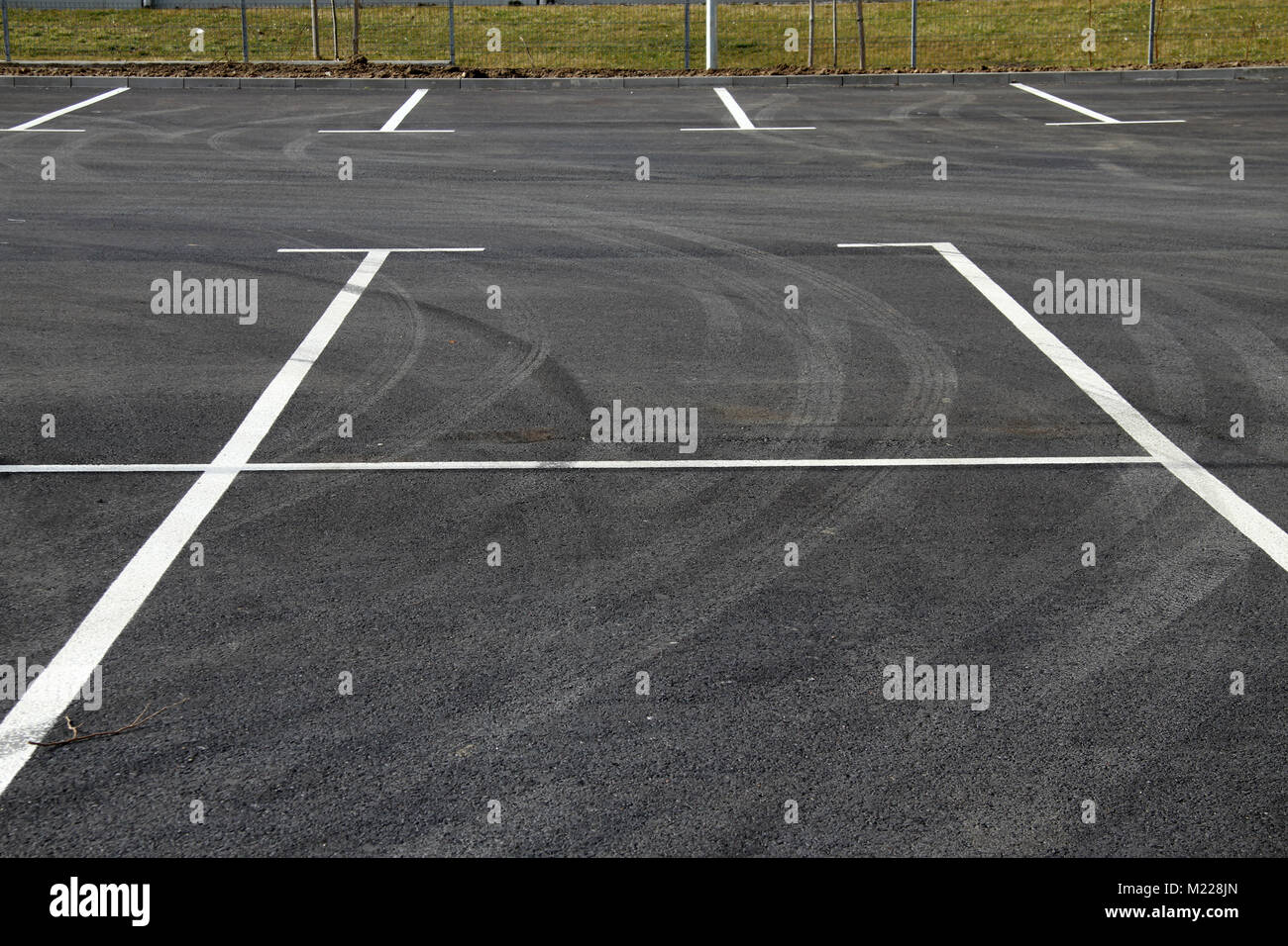 Parking lot. Empty Parking spaces. Car spaces for parking Stock Photo ...