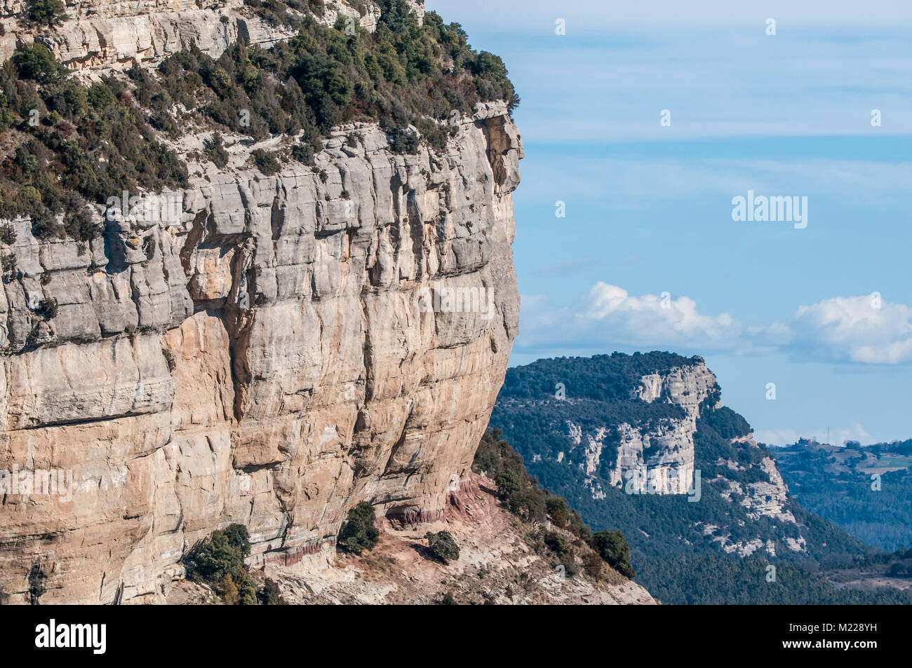tavertet cliffs with some plants, tavertet, Catalonia, Spain Stock ...