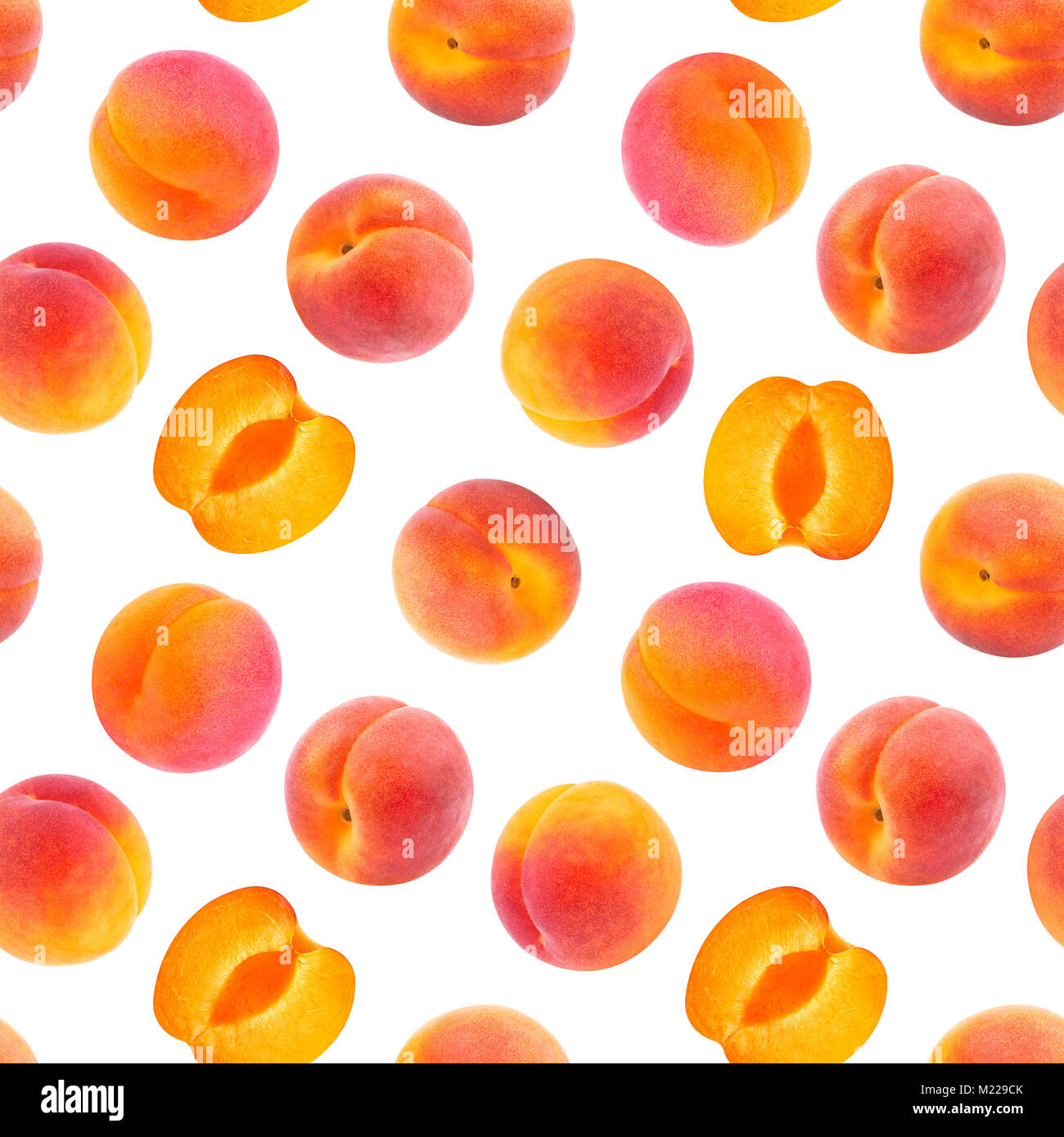 Seamless pattern. Apricot isolated on white background Stock Photo - Alamy
