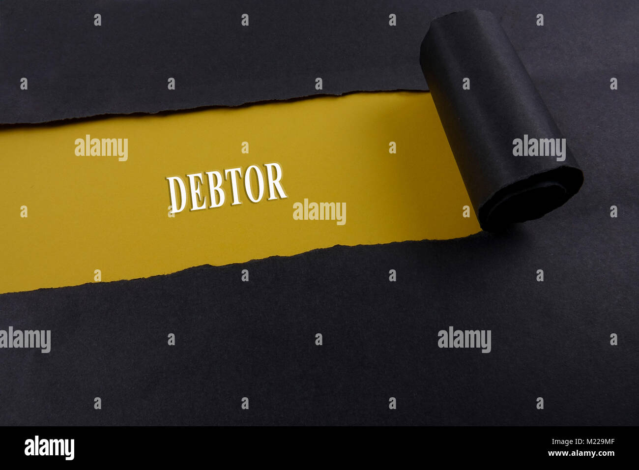 Black torn paper with general conceptual text Stock Photo - Alamy