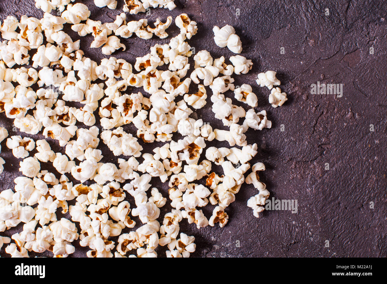 Scattered popcorn top view Stock Photo - Alamy