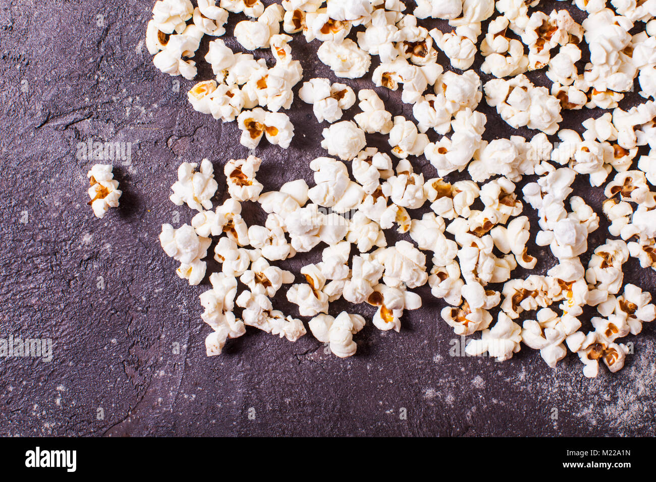 Scattered popcorn top view Stock Photo - Alamy