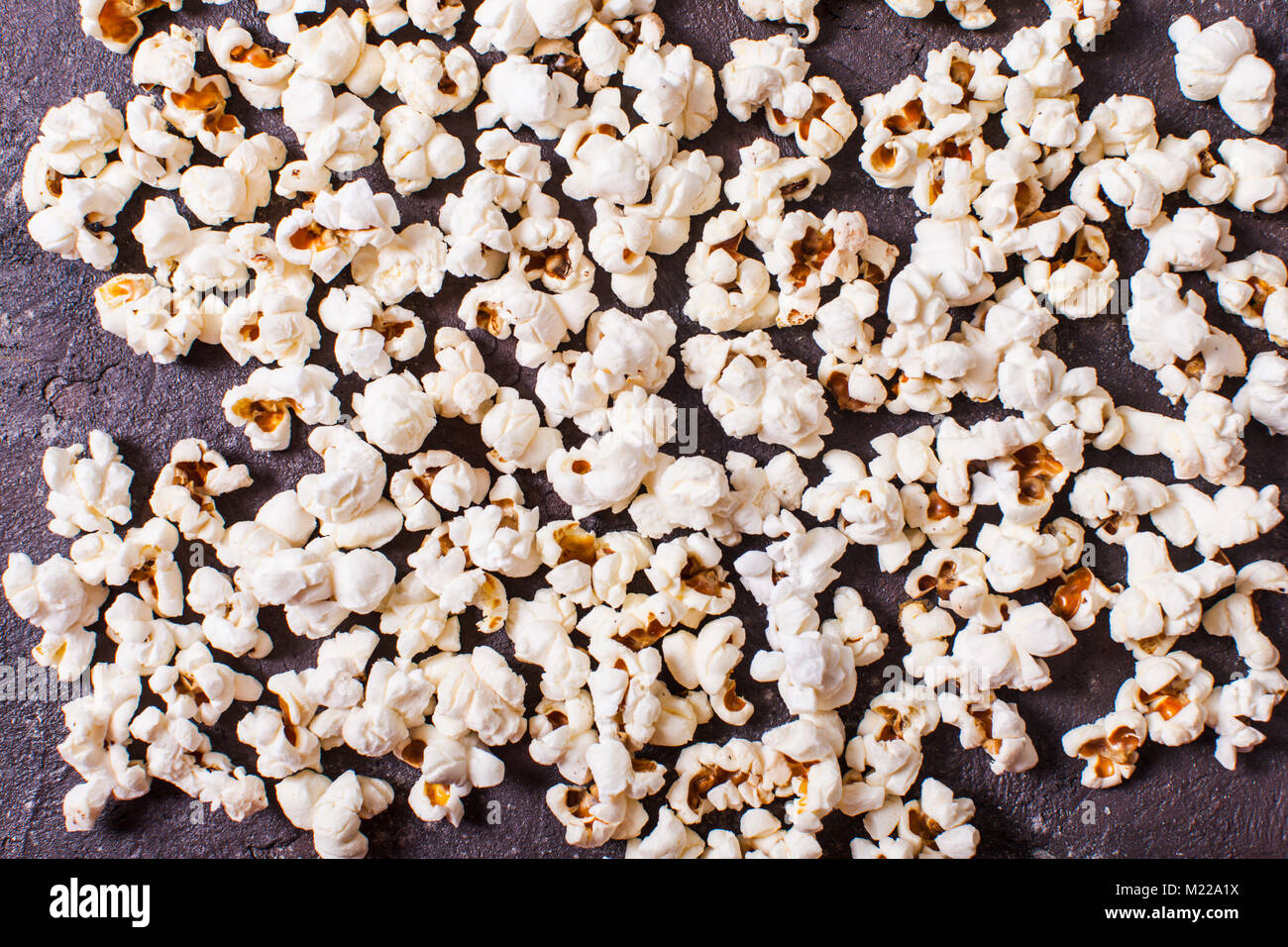 Scattered popcorn top view Stock Photo - Alamy
