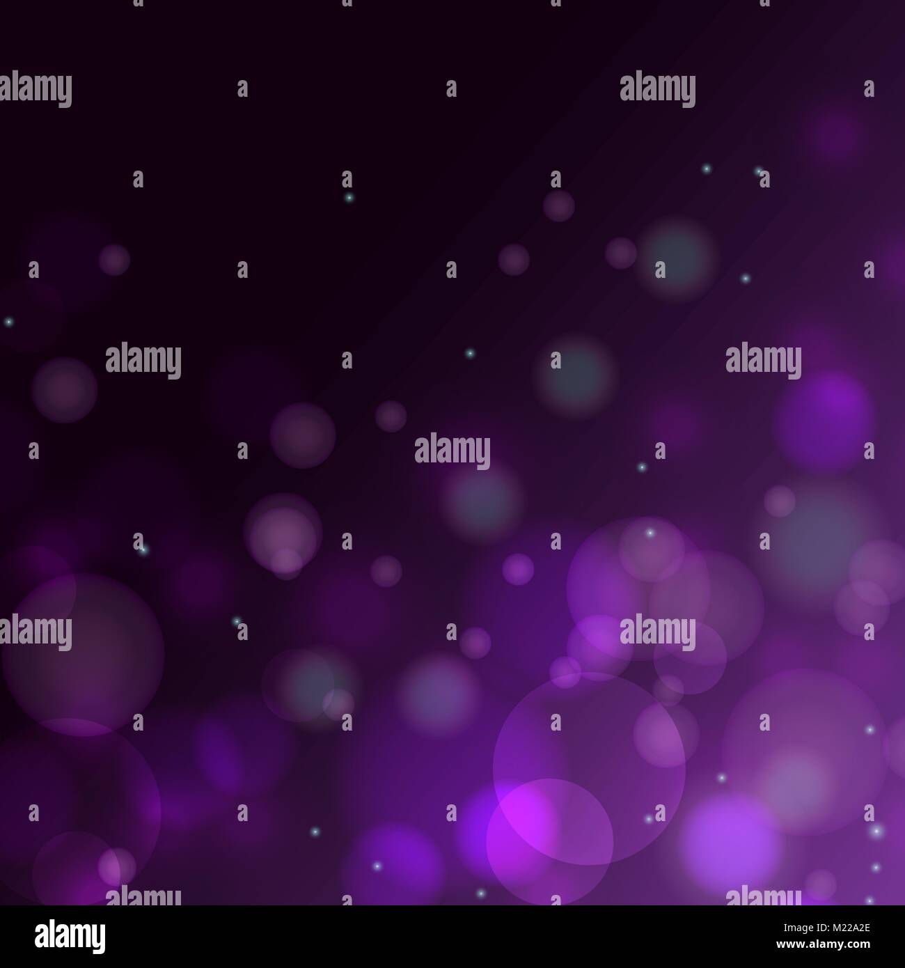 Violet purple bokeh gradient vector background. Light glare spots card ...