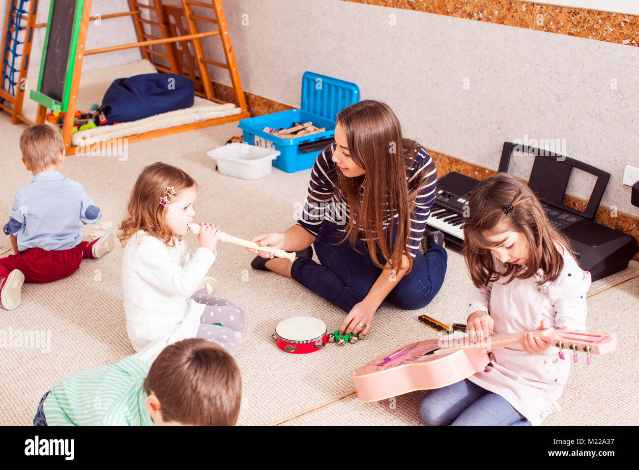 Music making lesson Stock Photo - Alamy