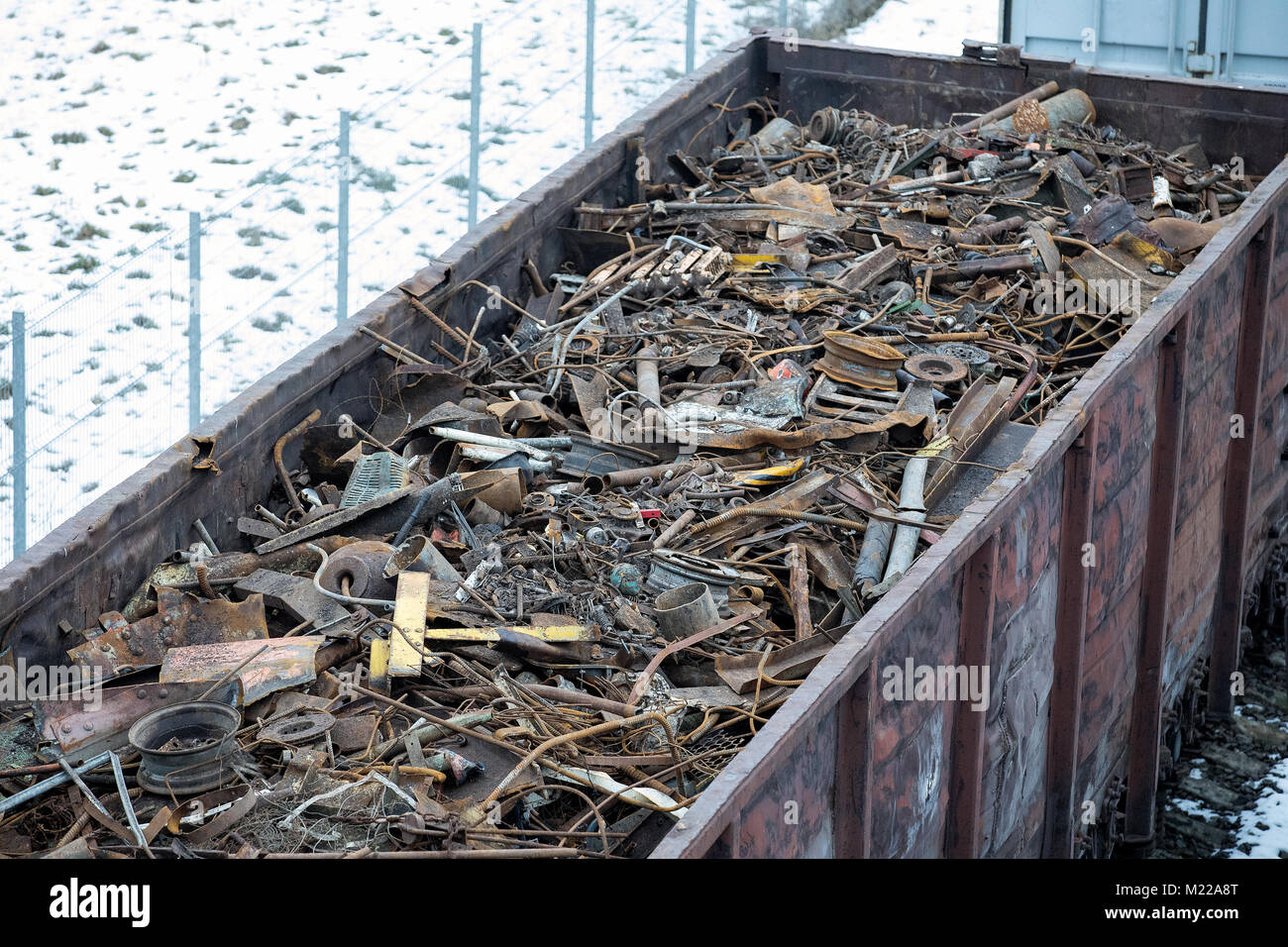 Railway filled scrap metal hi-res stock photography and images - Alamy