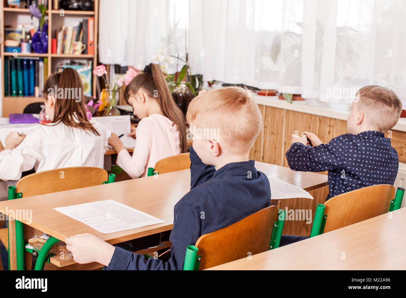 Children taking an exam Stock Photo - Alamy